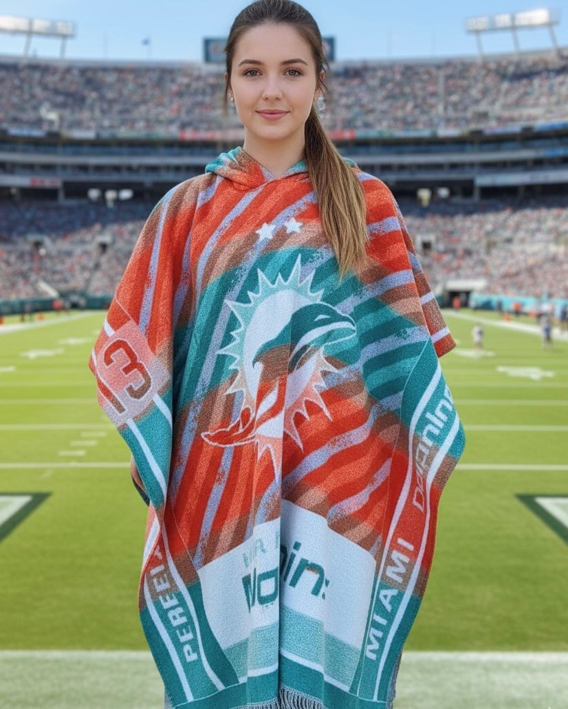 Miami Dolphins Hooded Poncho – Cielito Lindo