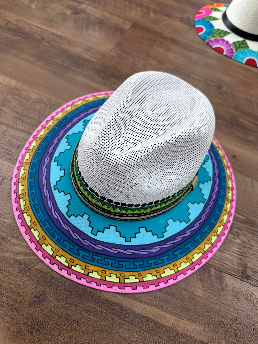 Hand painted Mexican hat Tulum – Cielito Lindo
