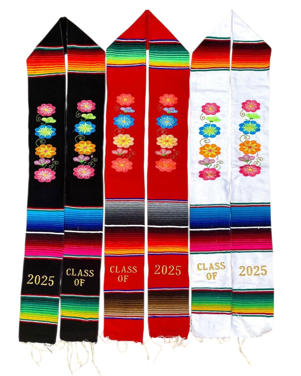 Serape Floral Embroidered Graduation Stole 2026 – Cielito Lindo